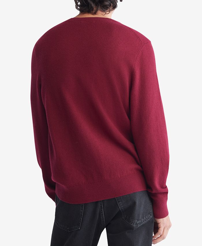 Calvin Klein Men's Regular-Fit Merino Wool Crewneck Sweater & Reviews ...