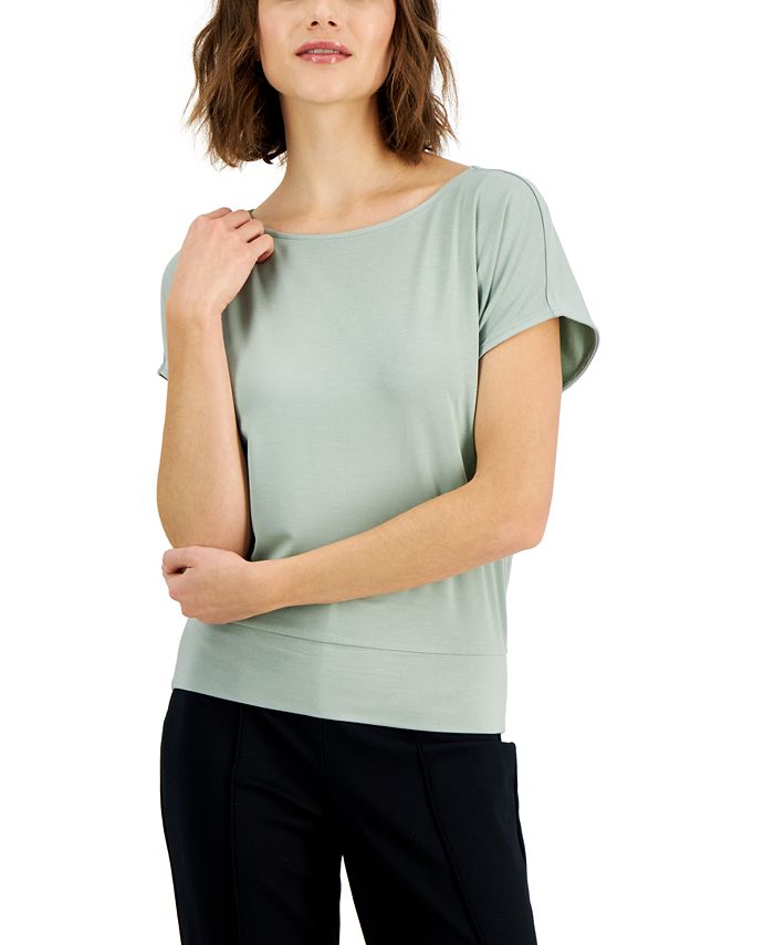 Alfani Women's Banded-Hem Boat-Neck Top, Created for Macy's & Reviews ...