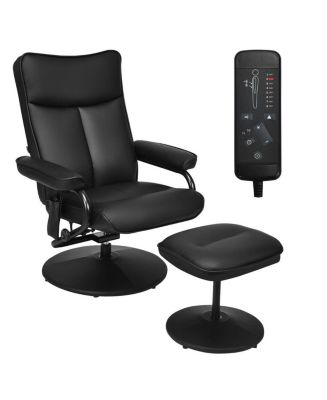 Costway Massage Recliner Couch Chair Lounge Swivel w/Ottoman Side ...