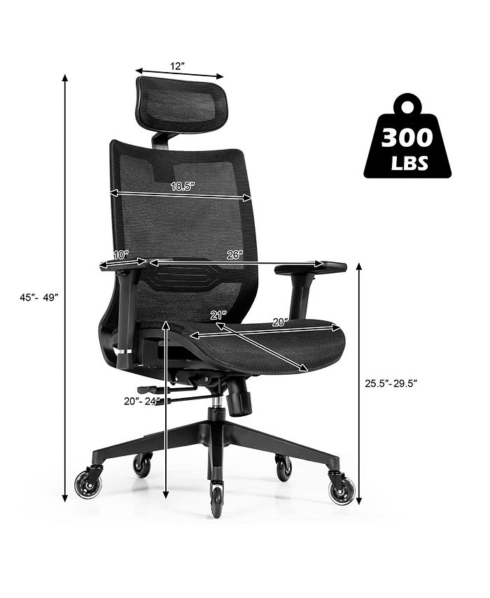 Costway Office Chair Adjustable Mesh Computer Chair with Sliding Seat ...