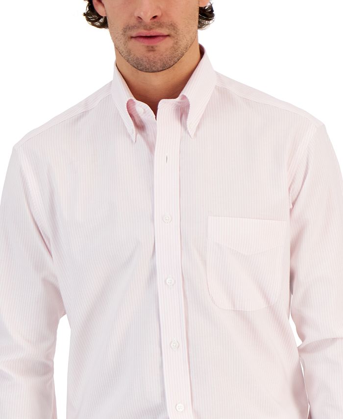 Club Room Mens Regular Fit University Stripe Dress Shirt Created For