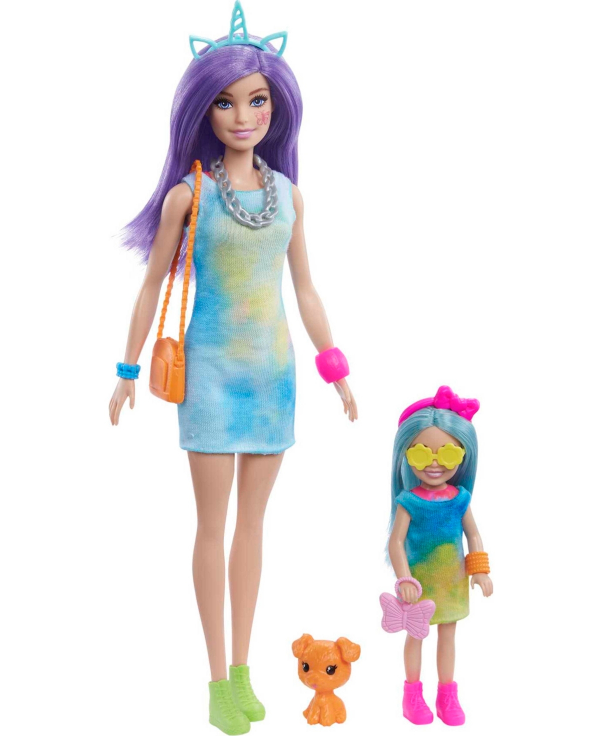 Barbie Kids' Color Reveal Gift Set, Tie-dye Fashion Maker With 2 Dolls ...