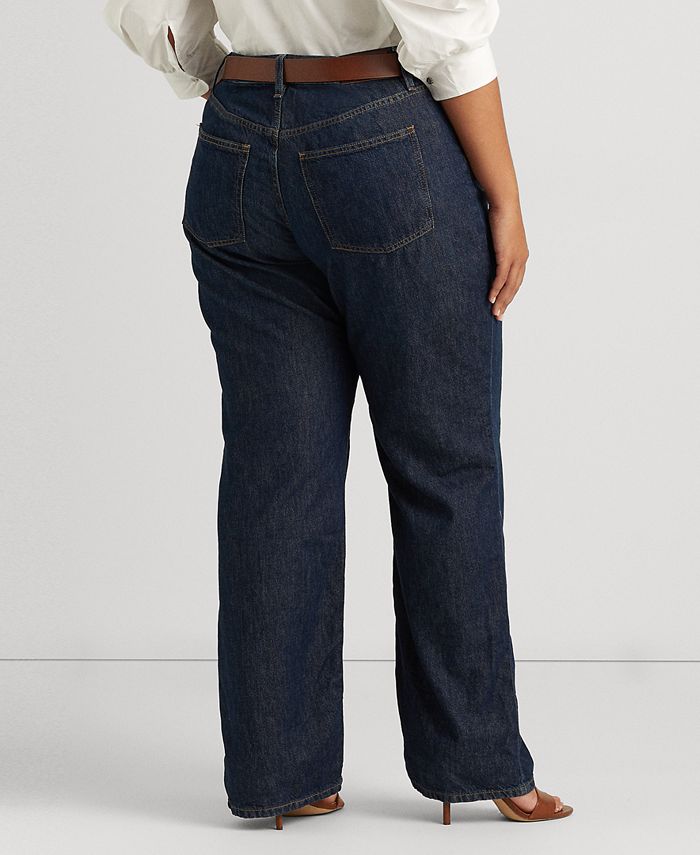 Lauren Ralph Lauren Plus Size High-Rise Straight Leg Jeans - Macy's
