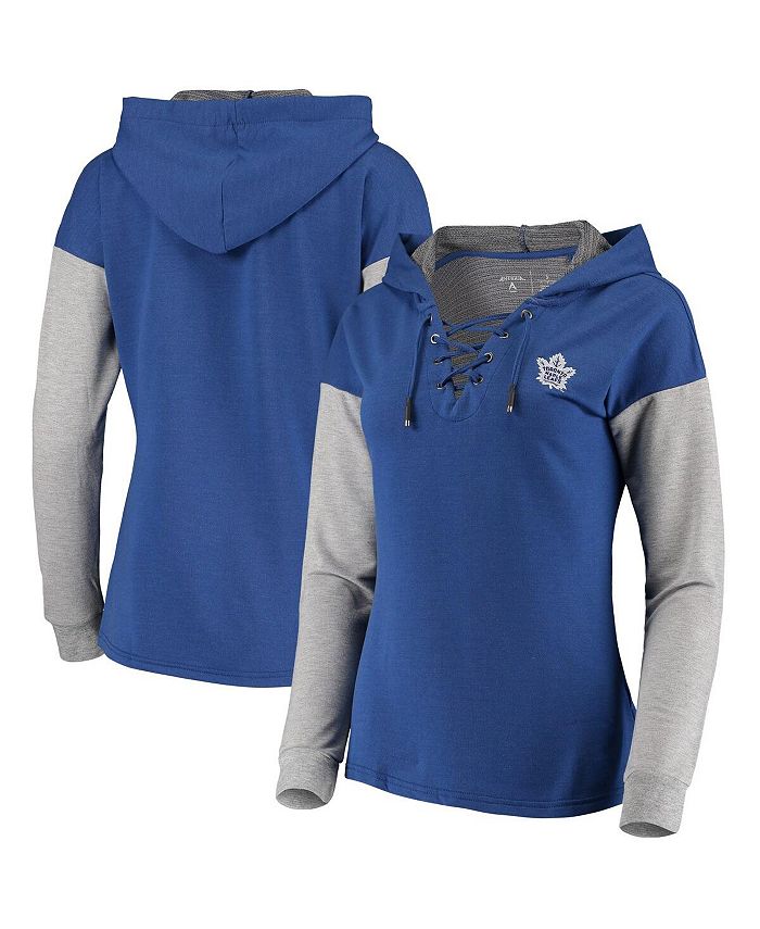 Antigua Women's Blue and Heathered Gray Toronto Maple Leafs Amaze Lace ...