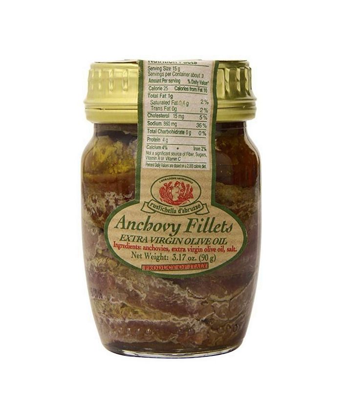 Rustichella d'Abruzzo Anchovies Anchovy Filets In Oil 3.17 oz (3 Pack ...