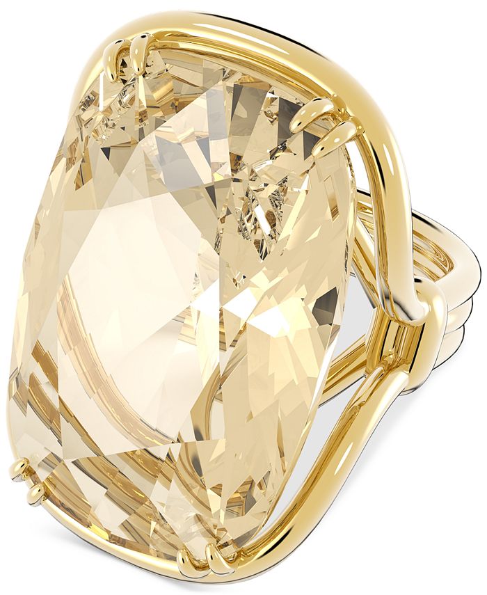 Swarovski Oversize Cushion-Cut Crystal Cocktail Ring - Macy's