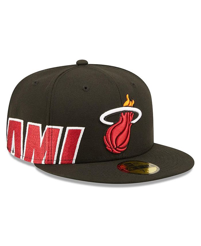 New Era Men's Black Miami Heat Side Split 59FIFTY Fitted Hat - Macy's