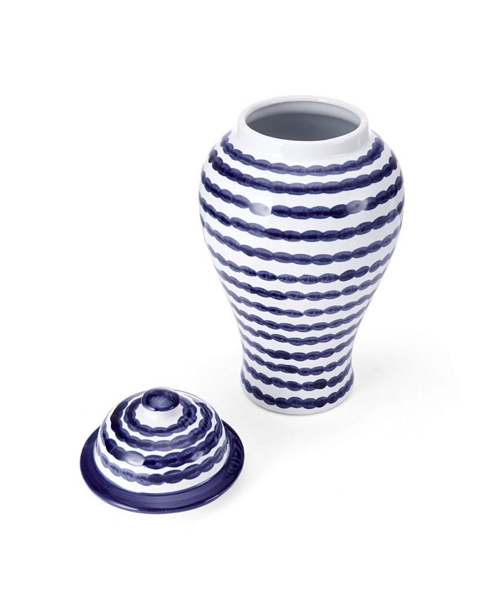 Mikasa Stripe Ceramic Canister with Lid - Macy's