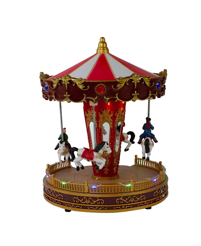 Northlight Led Lighted and Animated Christmas Carousel With Horses, 11 ...