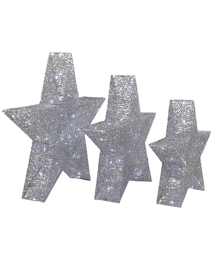Northlight 24" Led Lighted Stars Outdoor Christmas Decorations, Set of ...