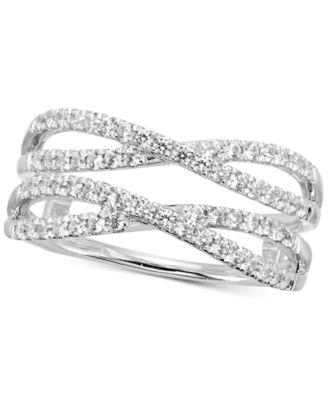 Diamond Infinity Enhancer Ring (1/2 ct. t.w.) in 14k White Gold - Macy's