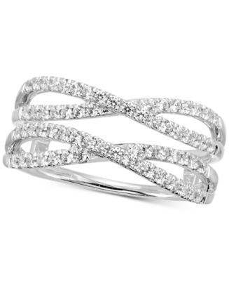 Diamond Infinity Enhancer Ring (1/2 ct. t.w.) in 14k White Gold - Macy's