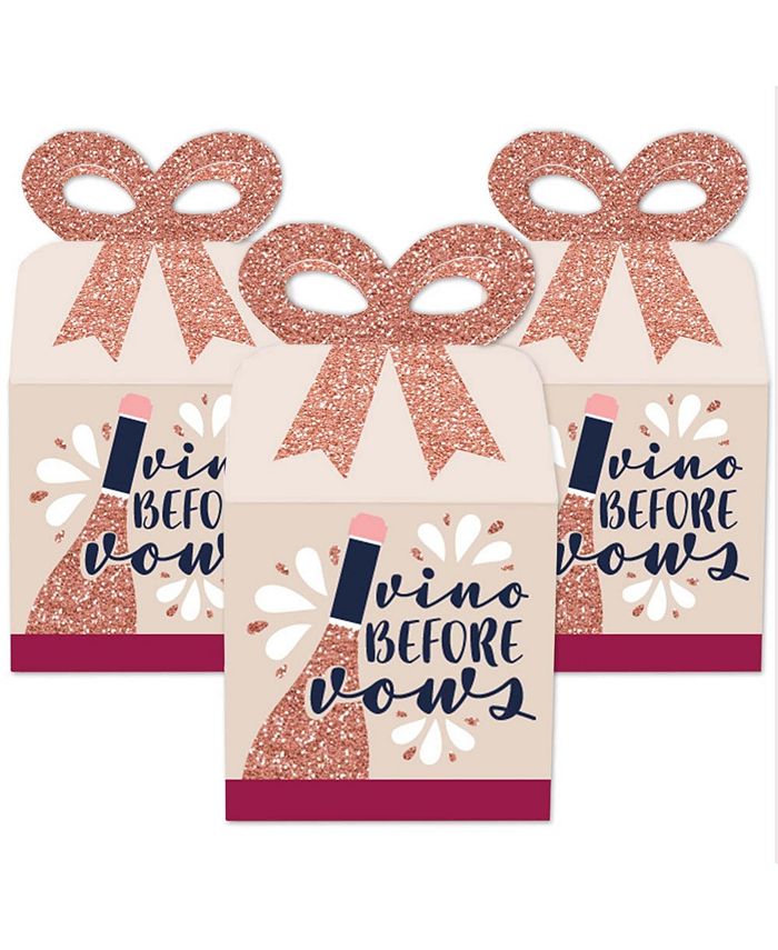 Big Dot of Happiness Vino Before Vows - Square Favor Gift Boxes ...