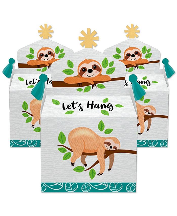 Big Dot of Happiness Let's Hang - Sloth - Treat Box Party Favors - Baby ...