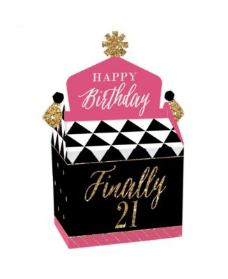 Big Dot of Happiness Finally 21 Girl - Treat Box Party Favors - 21st ...