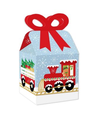 Big Dot of Happiness Christmas Train - Square Favor Gift Boxes ...