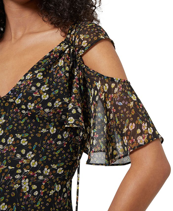 French Connection Women's Hallie Floral-Print Cold-Shoulder Maxi Dress ...
