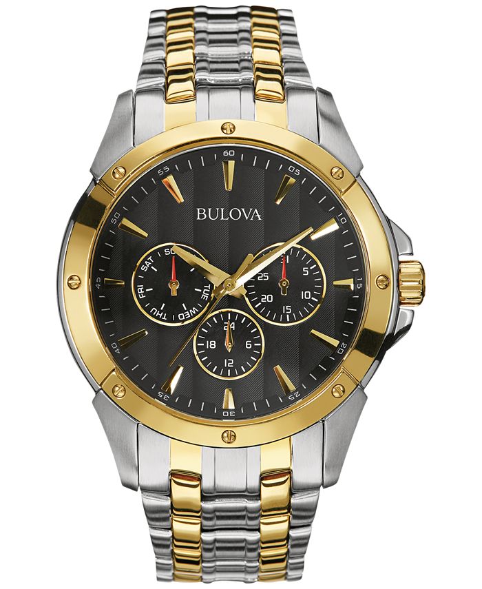 Bulova Men's Two-Tone Stainless Steel Bracelet Watch 43mm 98C120 - Macy's