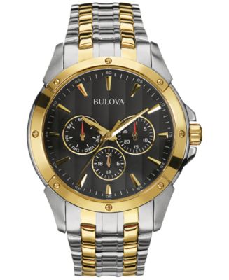 Bulova Men's Two-Tone Stainless Steel Bracelet Watch 43mm 98C120 - Macy's