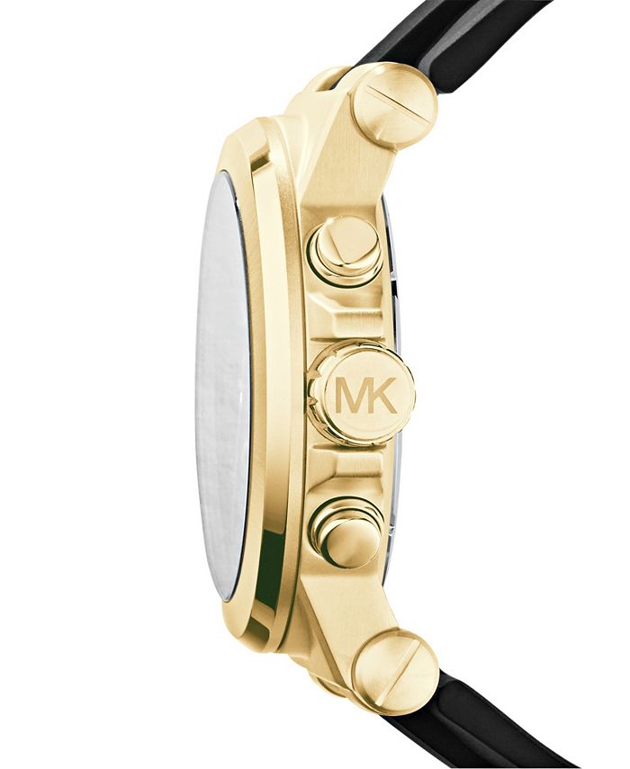 Michael Kors Men's Dylan Chronograph Black Silicone Strap Watch 48mm ...