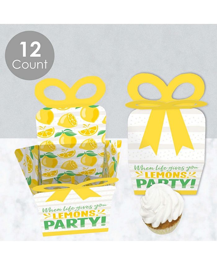 Big Dot of Happiness So Fresh - Lemon - Square Favor Gift Boxes ...