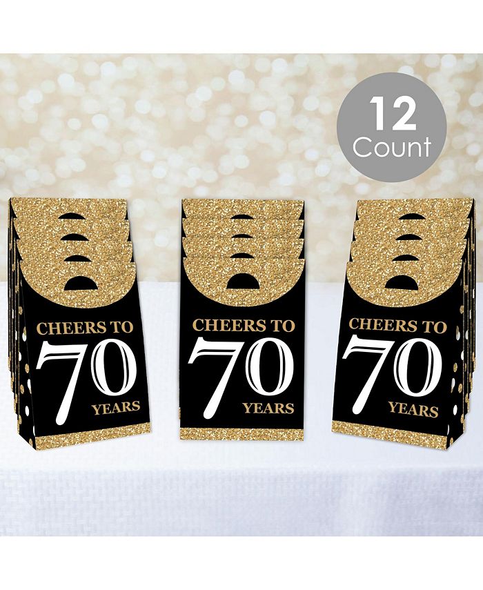 Big Dot of Happiness Adult 70th Birthday - Gold - Birthday Gift Favor ...
