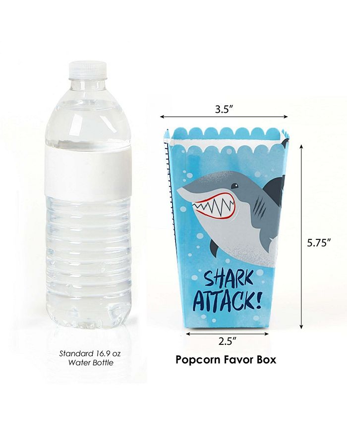 Big Dot of Happiness Shark Zone - Birthday Party Favor Popcorn Treat ...