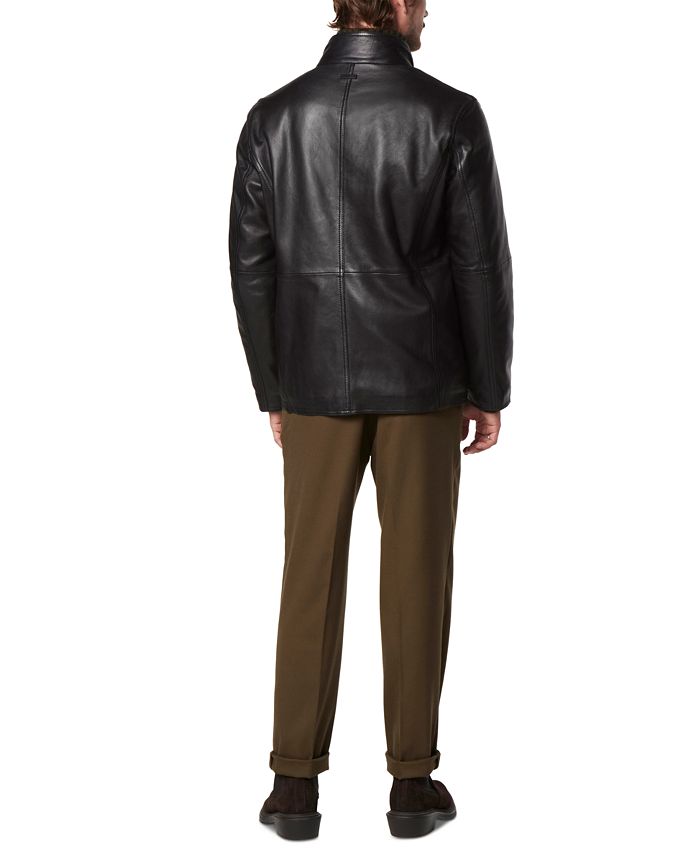 Marc New York Men's Wollman Smooth Leather Racer Jacket with Removable ...