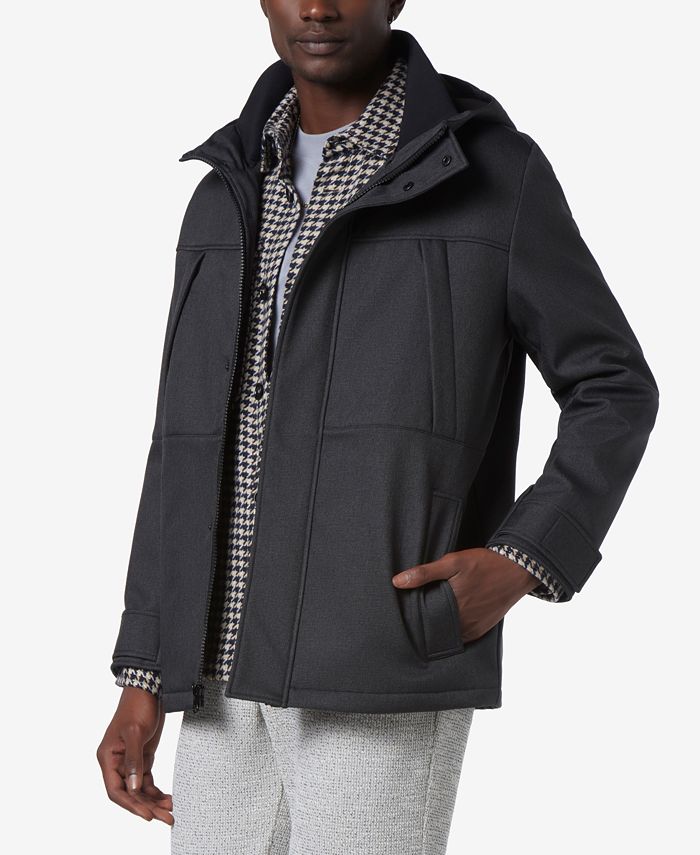 Marc New York Men's Tompkins Micro-Houndstooth Fleece-Lined Soft Shell ...