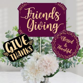 Elegant Thankful for Friends - Thanksgiving Centerpiece Table Toppers ...