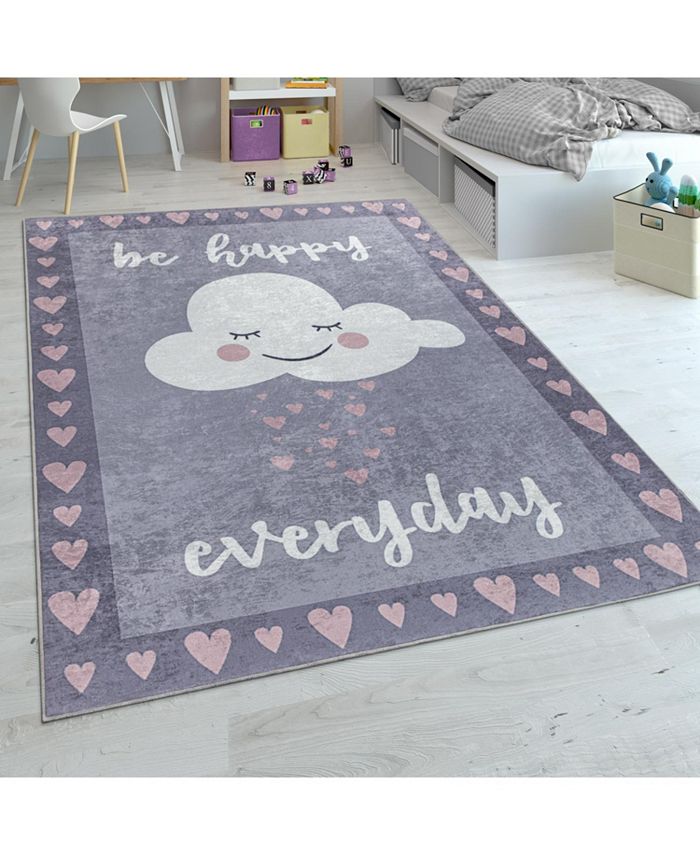 Paco Kids Rug Aleyna Cute Cloud And Stars In Pink-Grey - 47'' X 63 ...