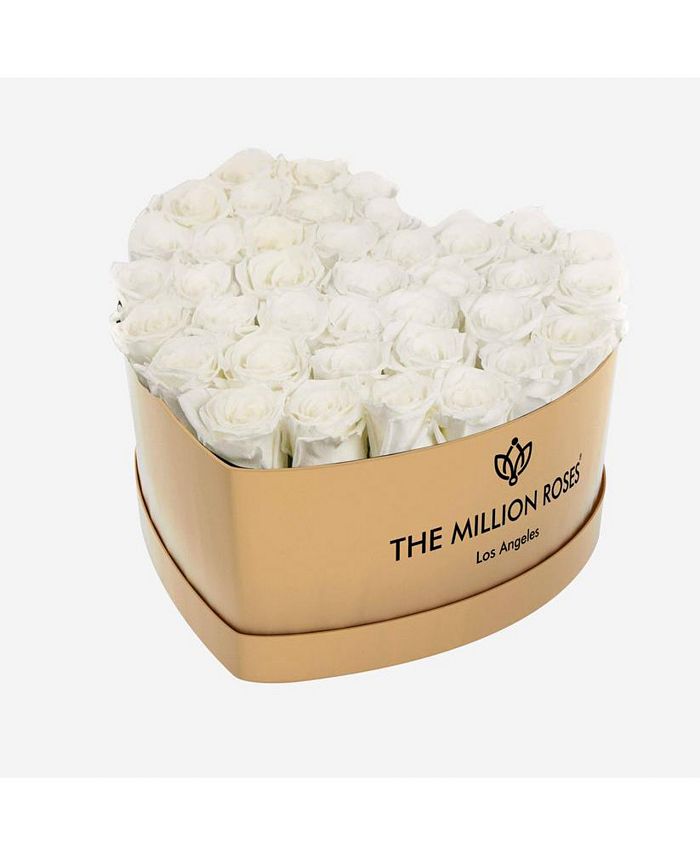 The Million Roses Heart Gold Box of Roses - Macy's