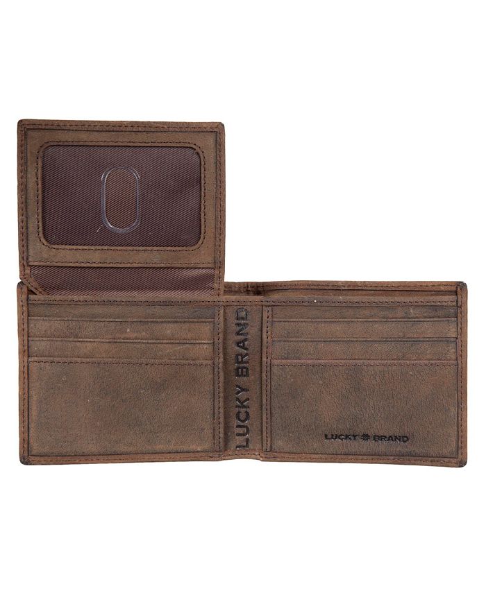 Lucky Brand Men's Grooved Leather Bifold Wallet - Macy's