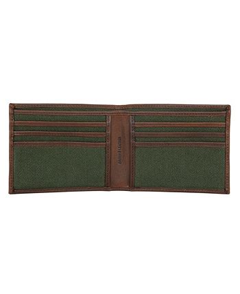 Lucky Brand Men's Canvas with Leather Trim Bifold Wallet - Macy's