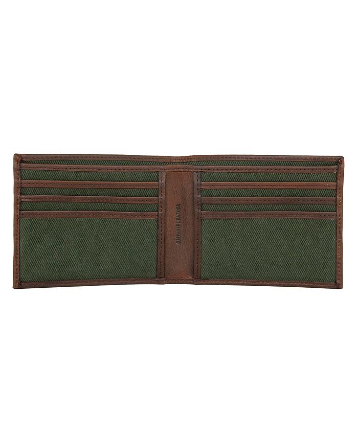 Lucky Brand Men's Canvas with Leather Trim Bifold Wallet - Macy's