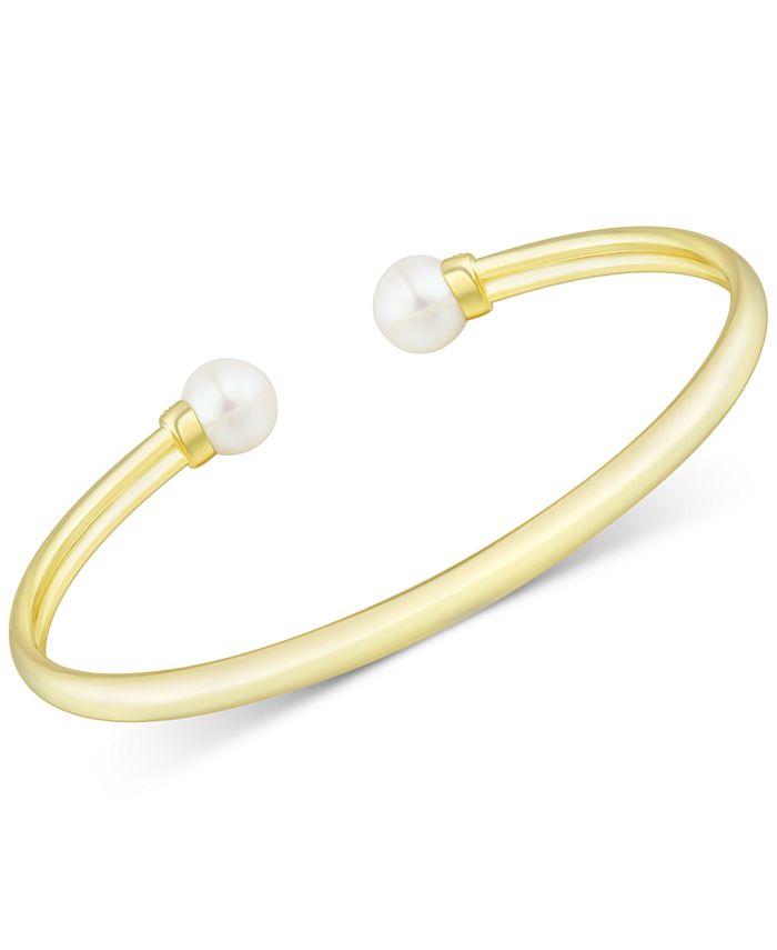 Honora Cultured Freshwater Pearl (8mm) & Diamond (1/20 ct. t.w.) Cuff ...