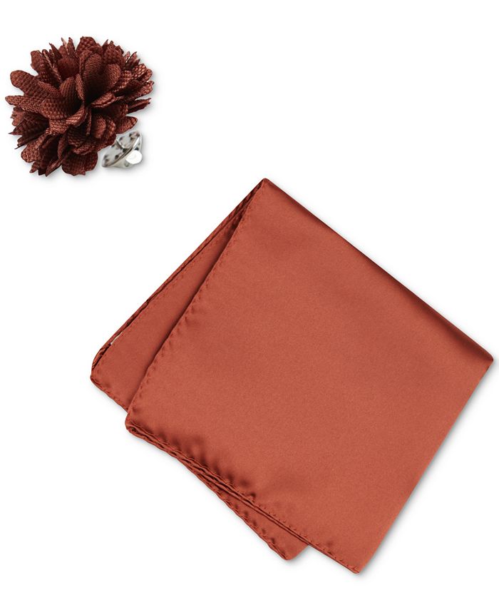 ConStruct Men's Solid Pocket Square & Lapel Pin Set & Reviews - Ties ...