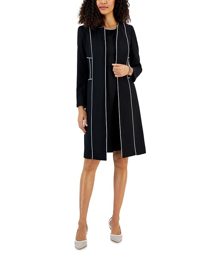 Kasper Women's Long Sleeve Seamed Topper Jacket - Macy's