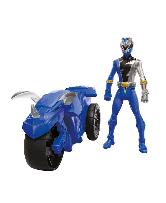 Power Rangers Rip N Go Tricera Battle Rider and Dino Fury Blue Ranger ...
