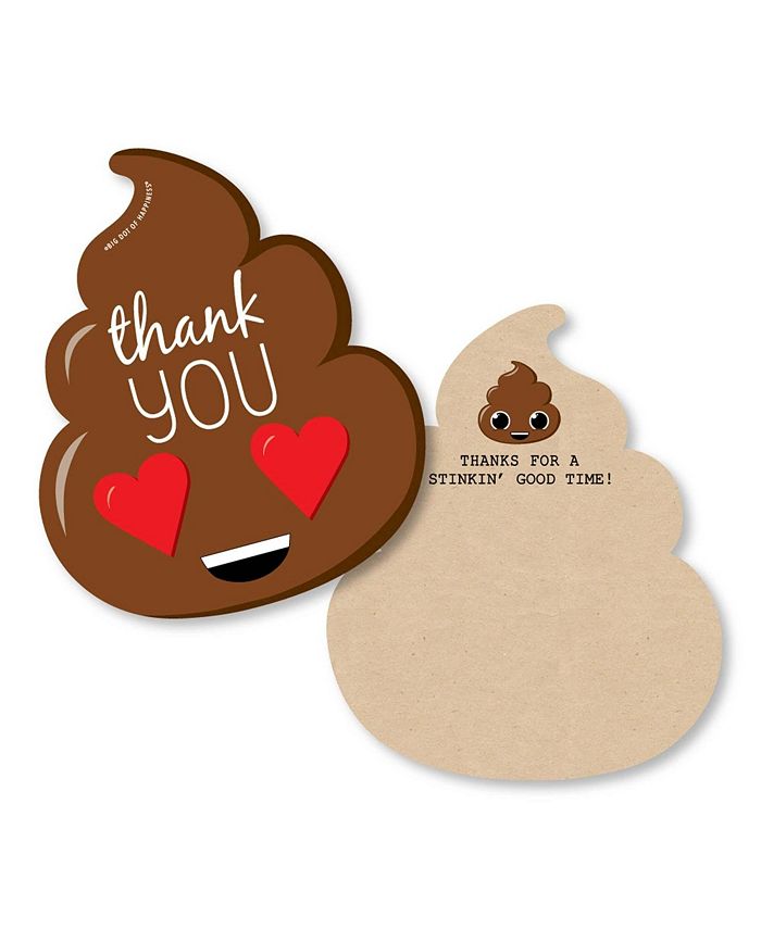Big Dot of Happiness Party 'Til You're Pooped - Party Shaped Thank You ...