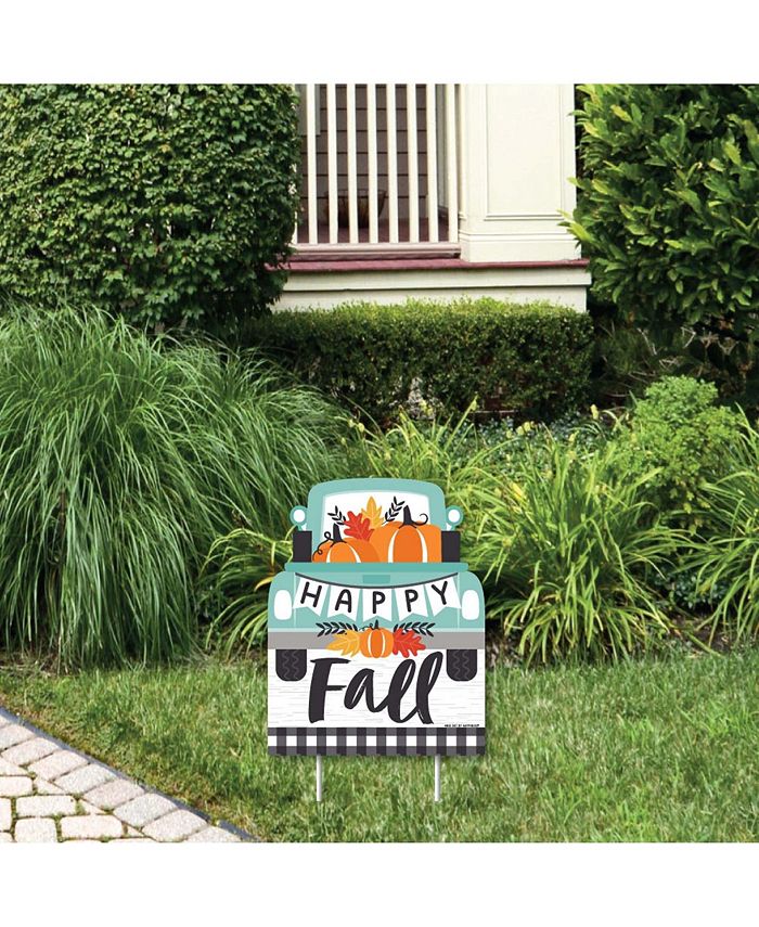 Big Dot of Happiness Happy Fall Truck - Outdoor Lawn Sign - Harvest ...