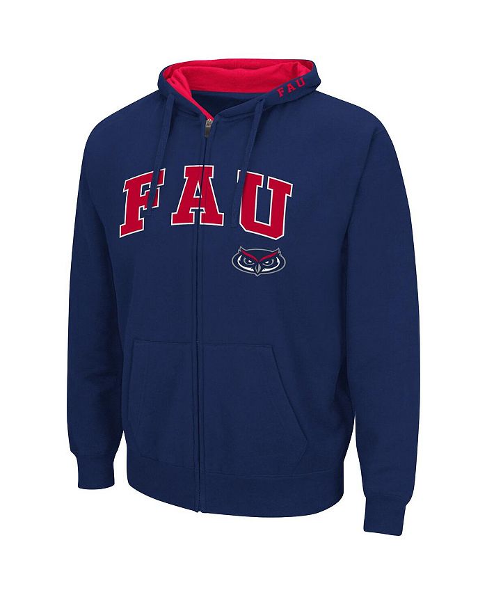 Colosseum Men's Navy FAU Owls Arch and Logo 3.0 Full-Zip Hoodie - Macy's