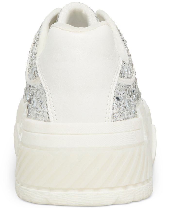 Steve Madden Women's Sonic Rhinestone Lace-Up Sneakers - Macy's