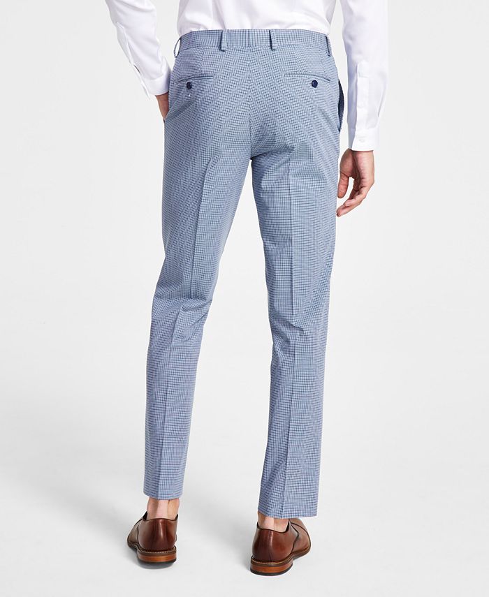 Bar III Men's Slim-Fit Mini Check Suit Pants, Created for Macy's - Macy's