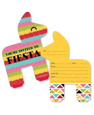 Big Dot of Happiness Let's Fiesta - Shaped Fill-in Invitations ...