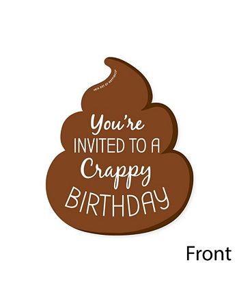 Big Dot of Happiness Oh Crap, You're Old - Shaped Fill-in Invitations ...