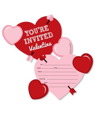 Big Dot of Happiness Conversation Hearts - Shaped Fill-in Invitations ...