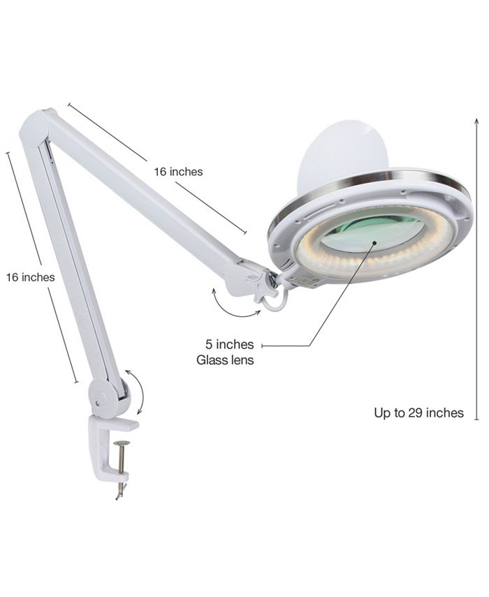Brightech Lightview Pro 33 in. Dimmable Magnifying LED Desk Clamp Lamp ...