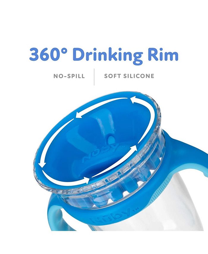 Nuby No-Spill Edge 360 2 Stage Drinking Cup with Removable Handles, Robot - Macy's