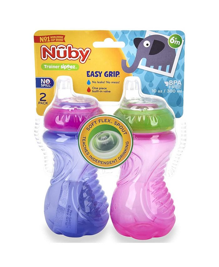 Nuby No Spill Click-it Grip n Sip cup, 2 pack, Pink and Purple - Macy's